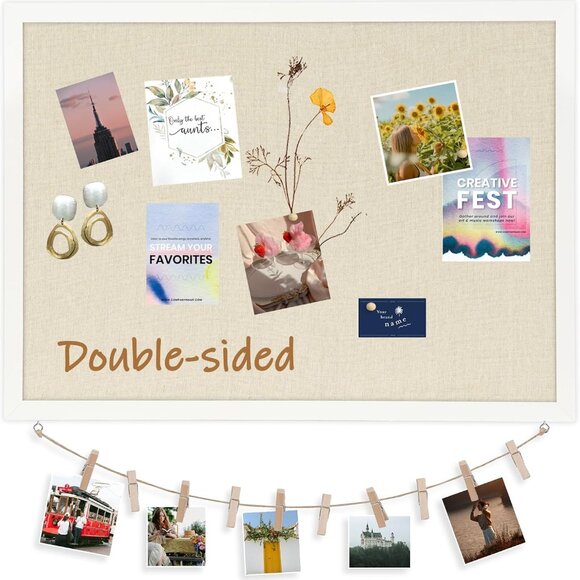 Office | Cork Board Bulletin Board With Linen Doublesided 24 X 18 Linen ...